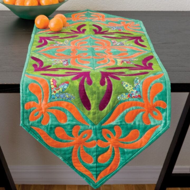 GO! Aloha Arabesque Table Runner Pattern - AccuQuilt