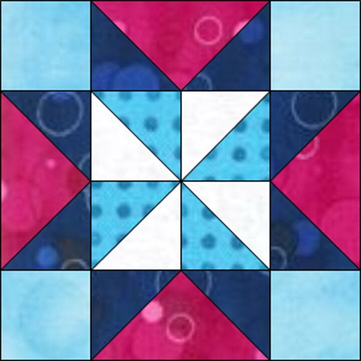 GO! Pinwheel Star 12" Block Pattern - AccuQuilt