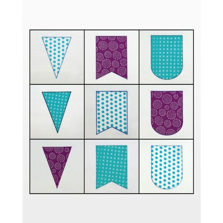 GO! Pennants Embroidery Designs - AccuQuilt