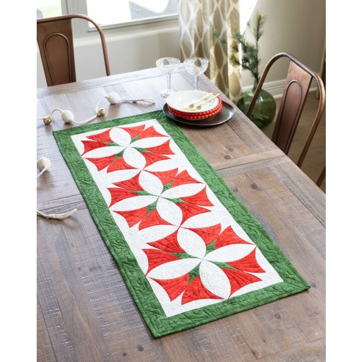 GO! Modern Poinsettia Table Runner Pattern – AccuQuilt