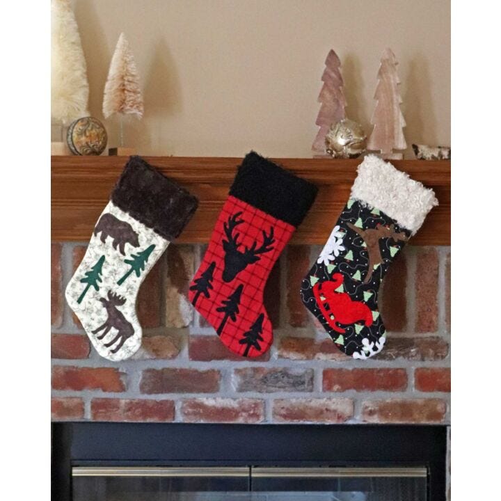 GO! Classic Fur Trimmed Santa Stockings Pattern - AccuQuilt