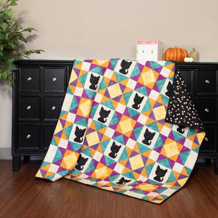 GO! Autumn Tomcat Throw Quilt Pattern - AccuQuilt