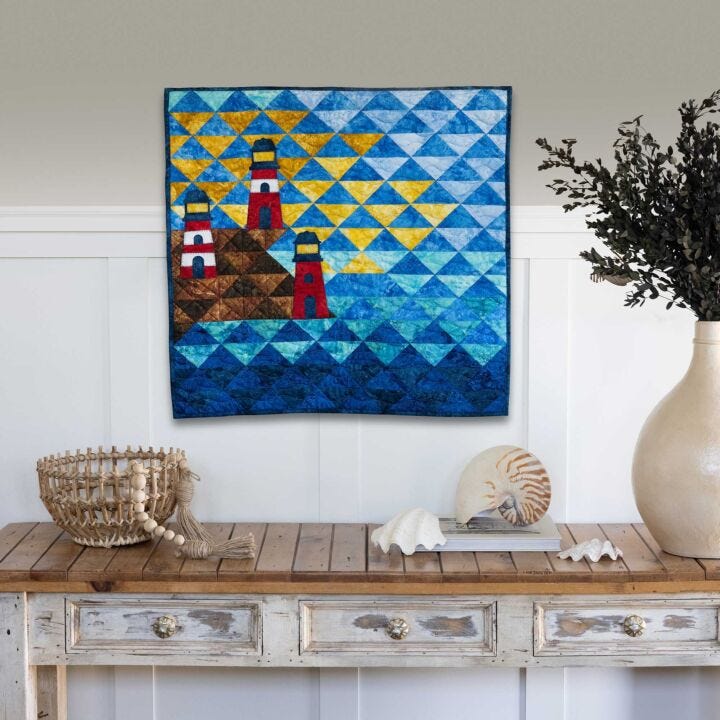 GO! Lighthouse Bluff Throw Quilt Pattern - AccuQuilt