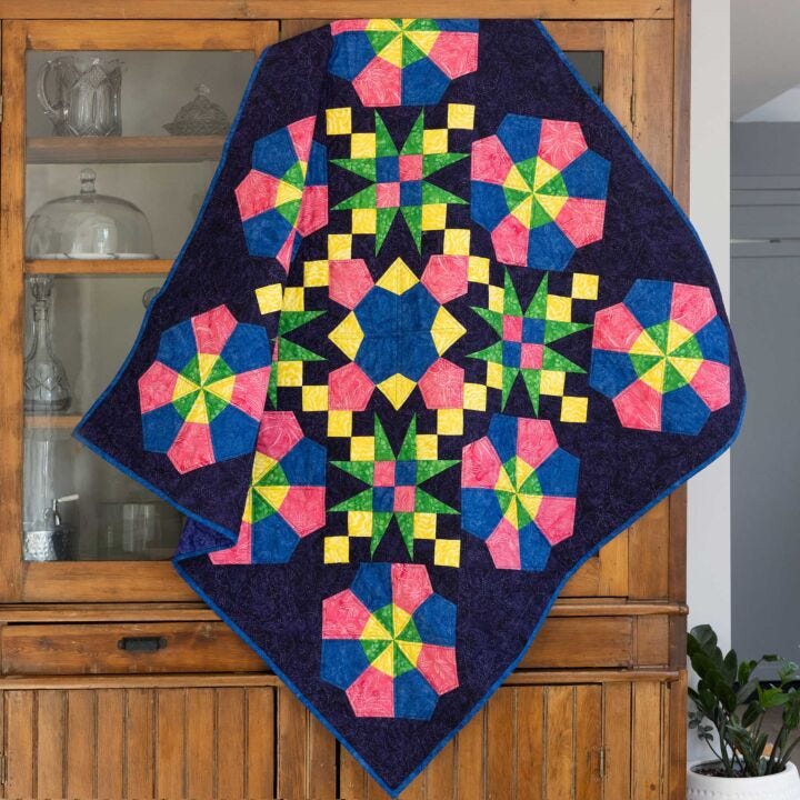 GO! Turkey Giblets Kaleidoscope Throw Quilt Pattern - AccuQuilt