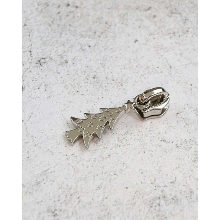 Sallie Tomato Four Christmas Tree Zipper Pulls- Nickel - AccuQuilt