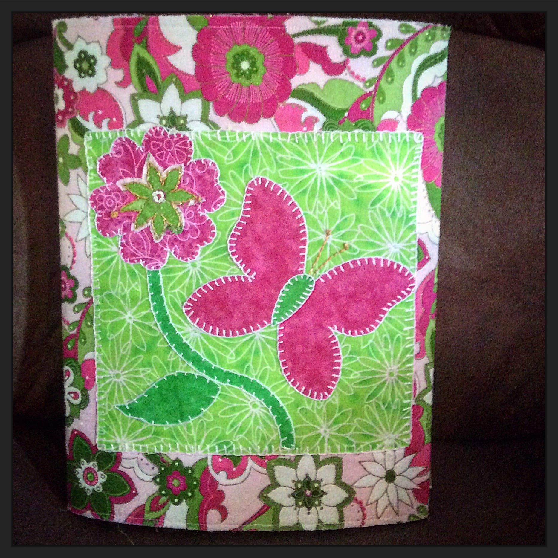Patchwork Portfolio in Pink & Green