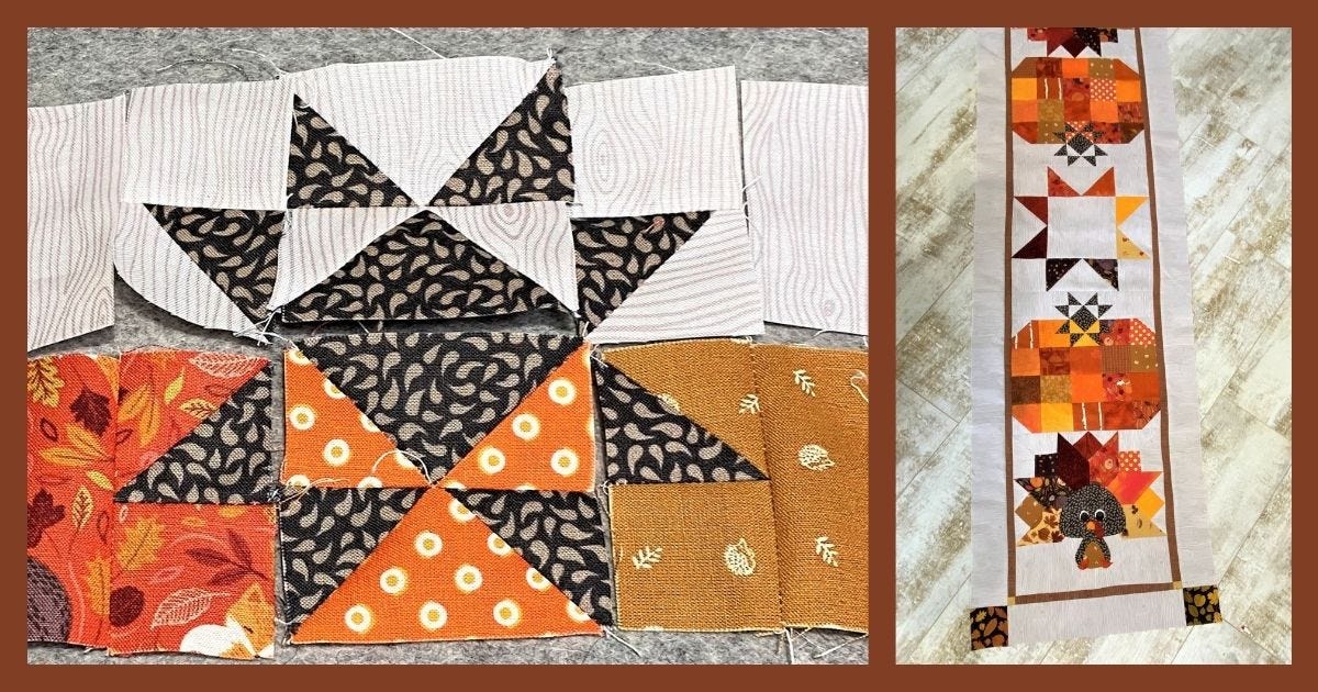 Cornucopia Block Pattern with a Holiday Twist