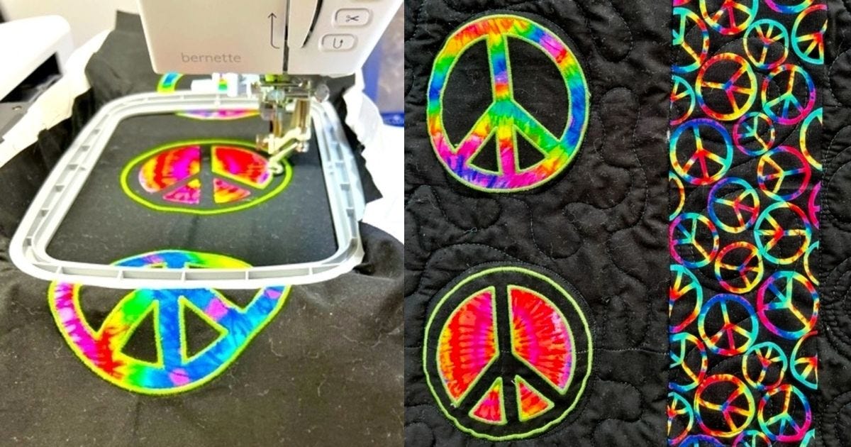 GO! Peace Sign Hippie Quilt