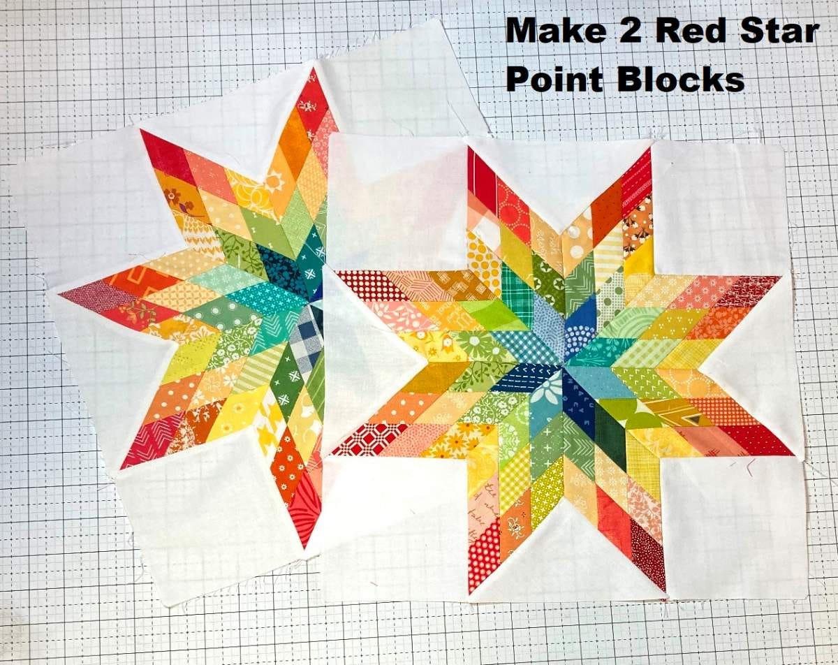 Prairie Star Quilt Block: Starlite Rainbow Quilt