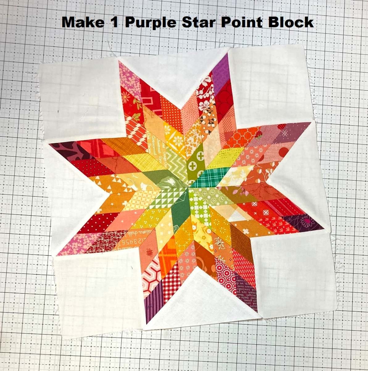 Prairie Star Quilt Block: Starlite Rainbow Quilt