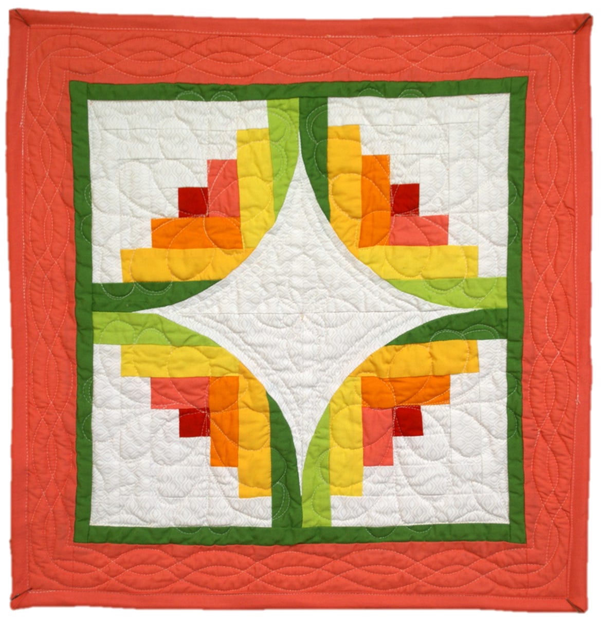Summer Quilting Project: Curvy Log Cabin Table Topper