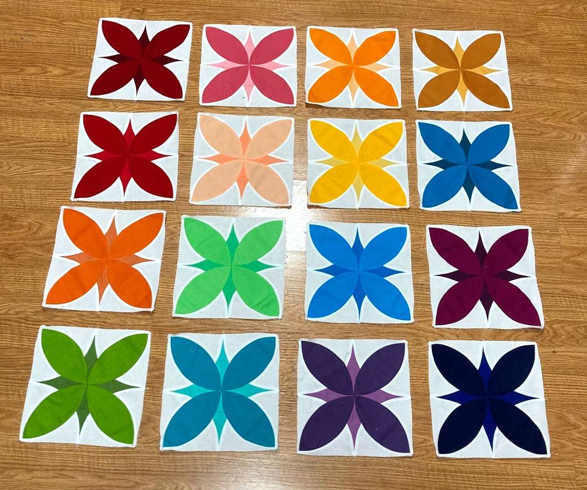 How To Create an Alabama Beauty Quilt in Rainbow Solids