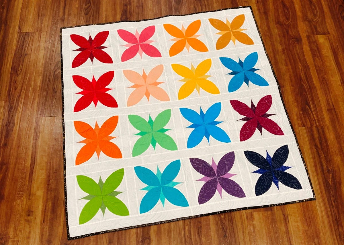 How To Create an Alabama Beauty Quilt in Rainbow Solids