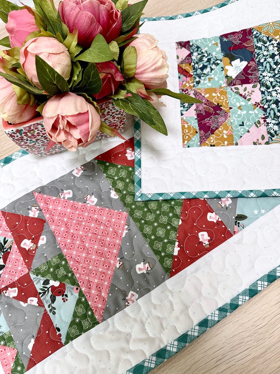 How to Make a Reversible Table Runner with Flying Geese