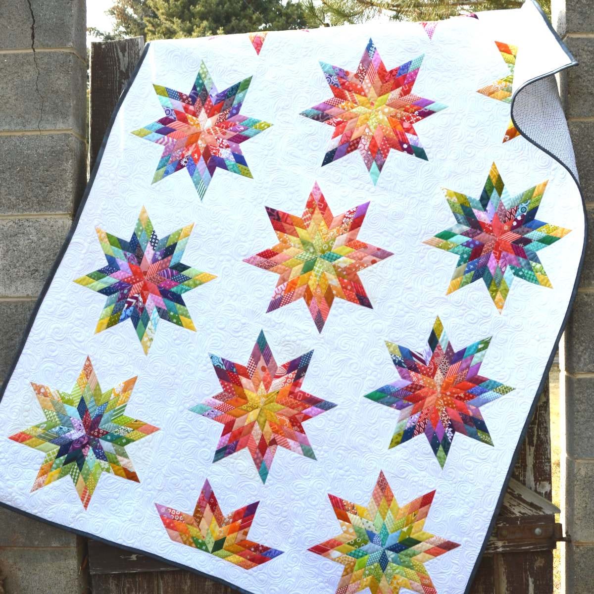 Prairie Star Quilt Block: Starlite Rainbow Quilt