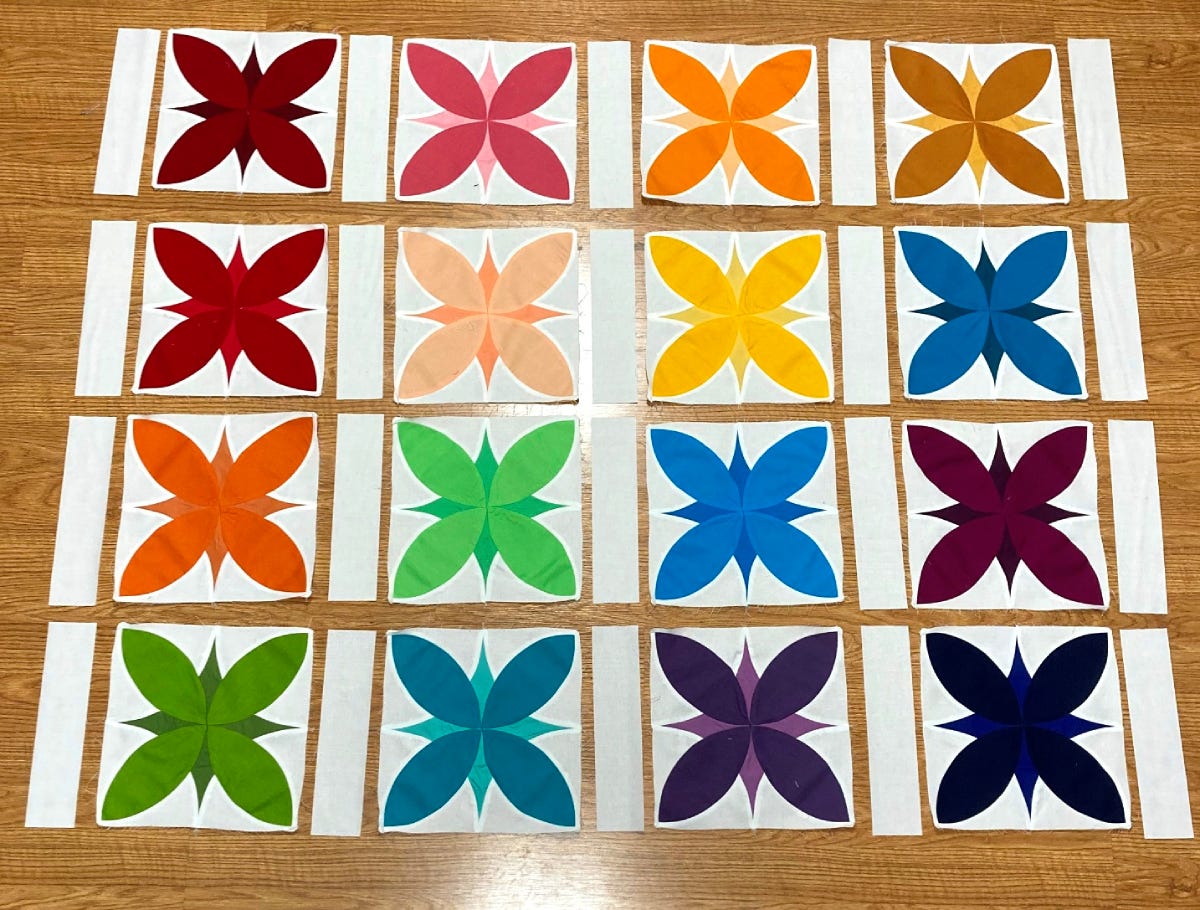 How To Create an Alabama Beauty Quilt in Rainbow Solids