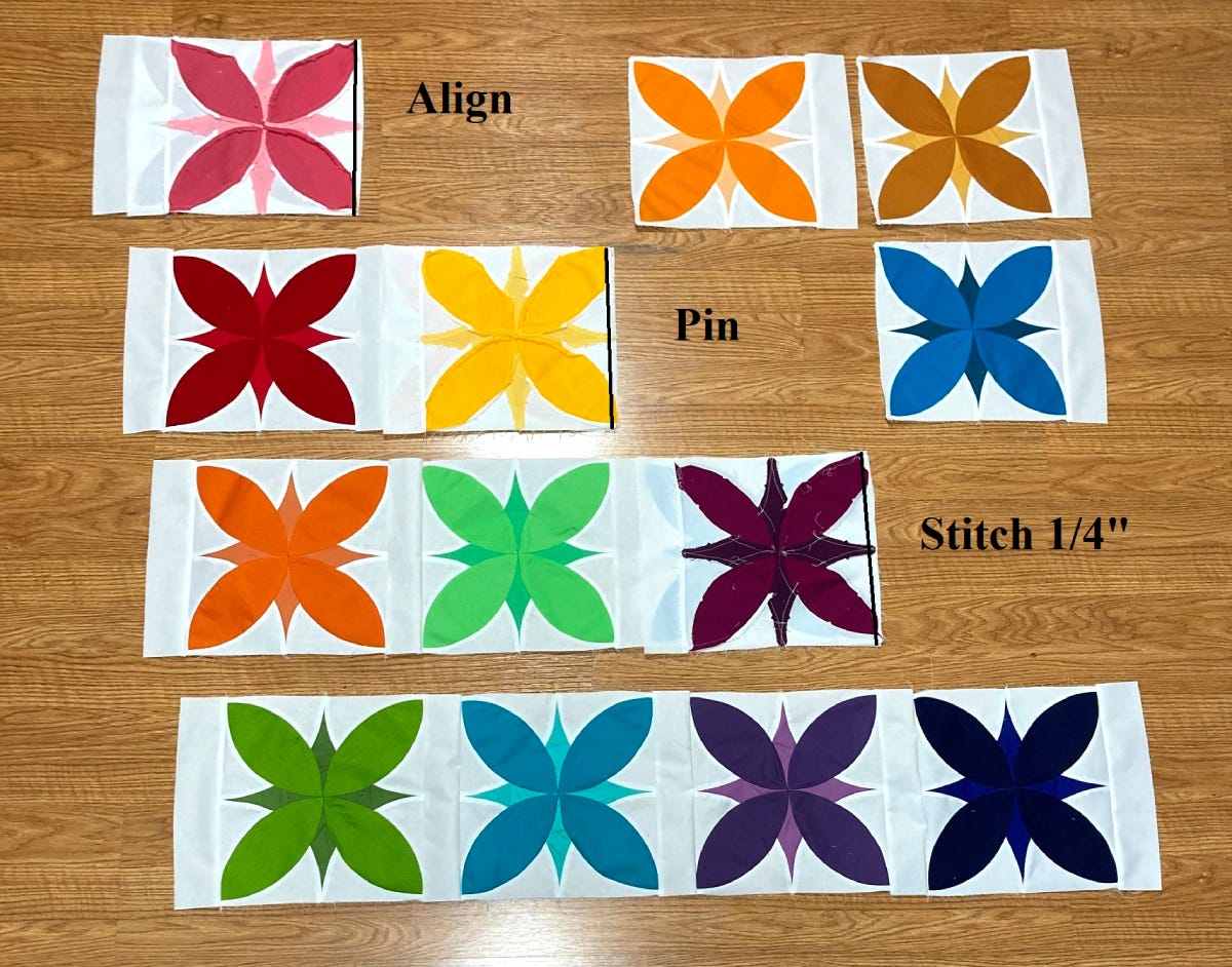 How To Create an Alabama Beauty Quilt in Rainbow Solids