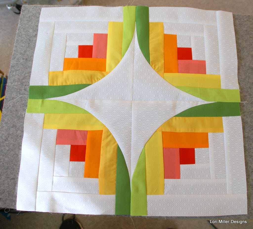 Summer Quilting Project: Curvy Log Cabin Table Topper
