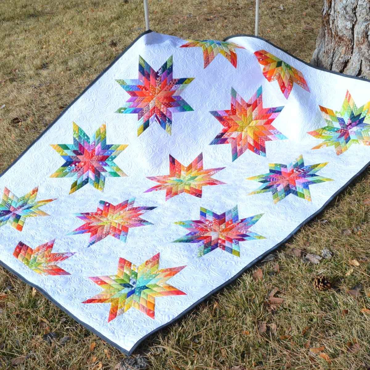 Prairie Star Quilt Block: Starlite Rainbow Quilt