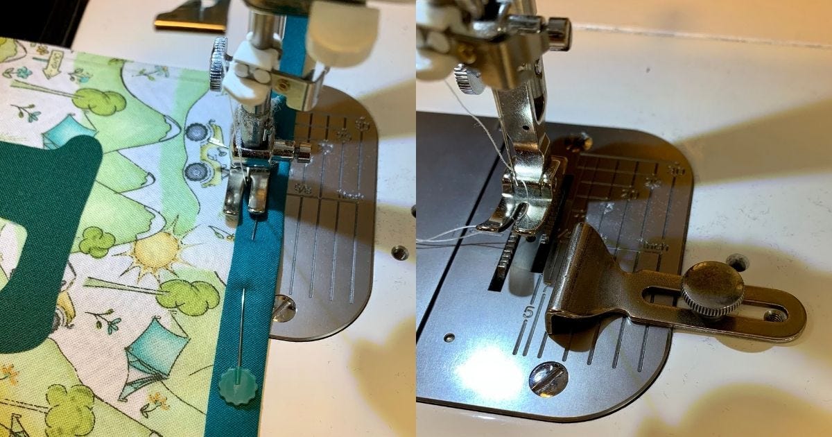 Teaching My Grandson to Sew Name Banners