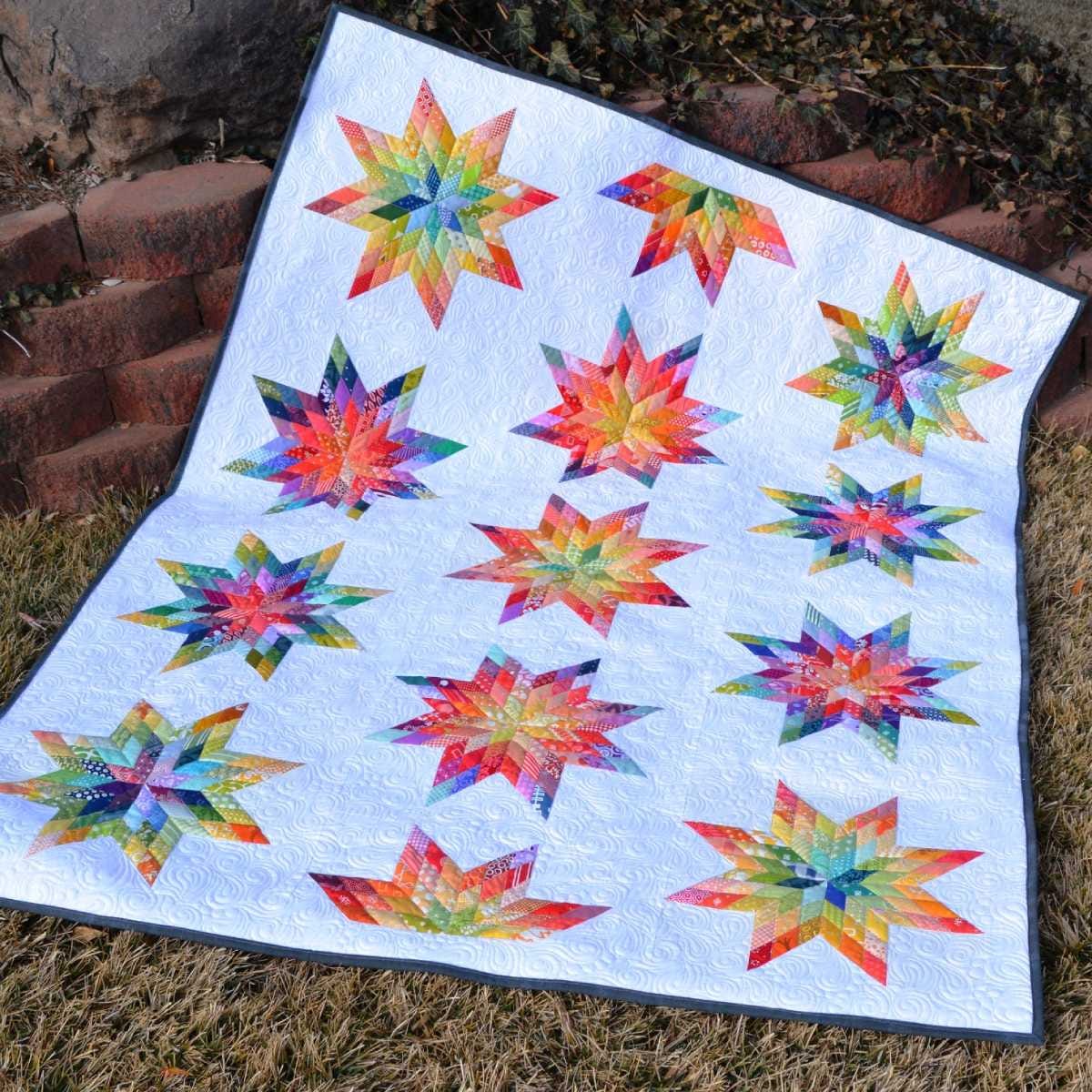 Prairie Star Quilt Block: Starlite Rainbow Quilt