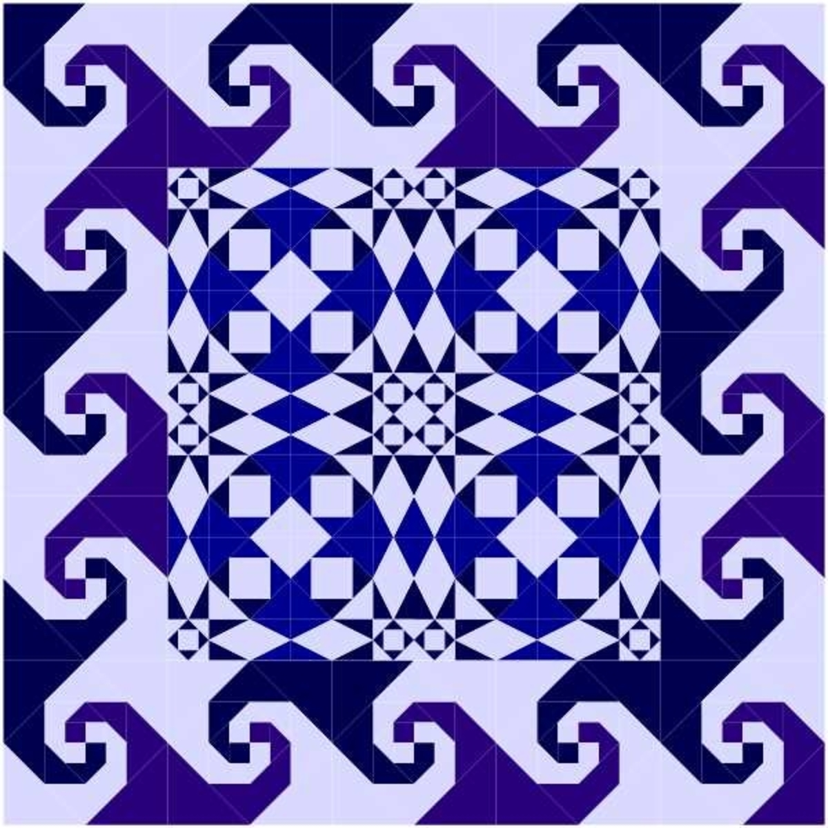 Storm at Sea + Snail's Trail = Breezy Tidal Waves Quilt Pattern